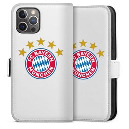DeinDesign iPhone 12 Pro Handy Klapph&uuml;lle Handyh&uuml;lle aus Kunst Leder wei&szlig; Flip Case Star Fc Bayern M&uuml;nchen Fcb Sideflip mit Lasche