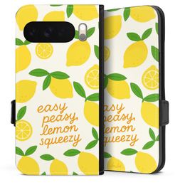 DeinDesign Google Pixel 10 Pro XL Handy Klapph&uuml;lle Handyh&uuml;lle aus Kunst Leder schwarz Flip Case Spruch Statement Lemon Sideflip mit Lasche