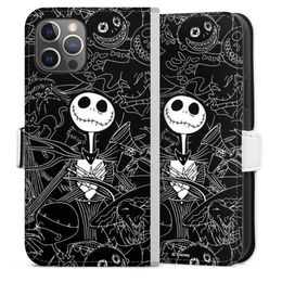DeinDesign iPhone 12 Pro Handy Klapph&uuml;lle Handyh&uuml;lle aus Kunst Leder wei&szlig; Flip Case Disney Nightmare Before Christmas Halloween Sideflip mit Lasche