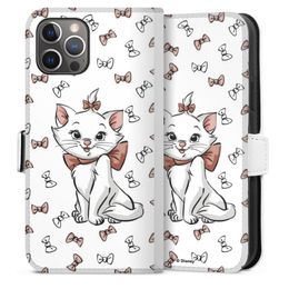 DeinDesign iPhone 12 Pro Handy Klapph&uuml;lle Handyh&uuml;lle aus Kunst Leder wei&szlig; Flip Case Cat Aristocats Mary Disney Sideflip mit Lasche