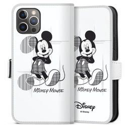 DeinDesign iPhone 12 Pro Handy Klapph&uuml;lle Handyh&uuml;lle aus Kunst Leder wei&szlig; Flip Case Mickey Mouse Disney Official Licensed Product Sideflip mit Lasche
