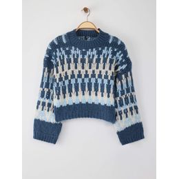 Trendyol Pullover Damen Gr&ouml;&szlig;e S marine / hellblau / wei&szlig;