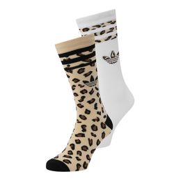 adidas originals Socken 'Leopard Crew 2 Pairs' Damen Gr&ouml;&szlig;e 31/33 beige / schwarz / wei&szlig;