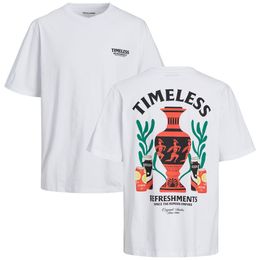 Jack & Jones Herren Gro&szlig;e Gr&ouml;&szlig;en | Jack&Jones T-Shirt mit Print auf Vorder- und R&uuml;ckseite Farbe wei&szlig; Gr&ouml;&szlig;e: 3XL