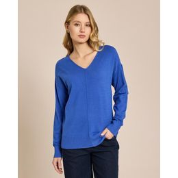 Fiora Blue Pullover mit V-Ausschnitt
