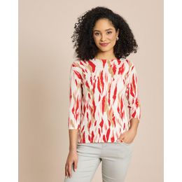 Helena Vera Pullover mit Alloverdruck und Ajourdetails