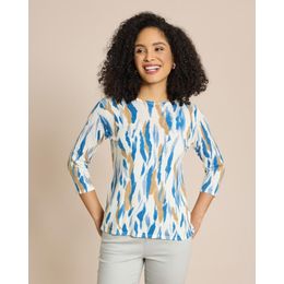 Helena Vera Pullover mit Alloverdruck und Ajourdetails