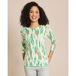 Helena Vera Pullover mit Alloverdruck und Ajourdetails