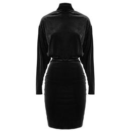 Influencer Kleid Damen Gr&ouml;&szlig;e 38 schwarz Winterkleid