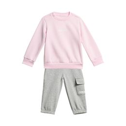 adidas Sportswear Trainingsanzug 'Essentials' Jungen Gr&ouml;&szlig;e 86 graumeliert / rosa / wei&szlig;