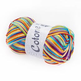 Cotone Print von Lana Grossa, Orange/Rot/T&uuml;rkis/Lila/Gelb, aus Baumwolle