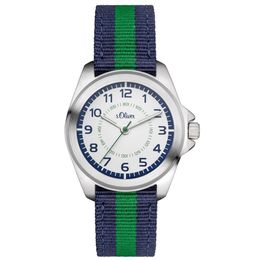 s.Oliver Junior Uhr Jungen Gr&ouml;&szlig;e One Size blau / gr&uuml;n / silber