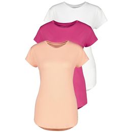 alife and kickin alife & kickin T-Shirt 'AriAK' Damen Gr&ouml;&szlig;e XL apricot / dunkelpink / wei&szlig;