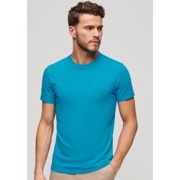 Rundhalsshirt Superdry "ESSENTIAL LOGO EMB NEON TEE", Herren, Gr. 3XL, blau (atomic blau), Single Jersey, Obermaterial: 100% Baumwolle, unifarben, h&uuml;ftlang, Rundhals, Shirts Rundhalsshirt