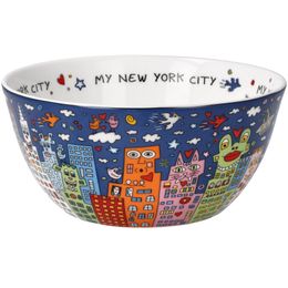 Dekoschale Goebel "Rizzi", bunt, B:15cm H:7cm, Porzellan, Dekoschalen, Pop Art, Fine Bone China, James Rizzi - My New York City Night