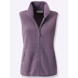 Fleeceweste Casual Looks, Damen, Gr. 38, lila (feige), 100% Polyester, unifarben, Westen Fleeceweste