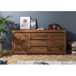 Sideboard Wildeiche / Zerreiche 185x43x80 braun ge&ouml;lt MONTREUX #355