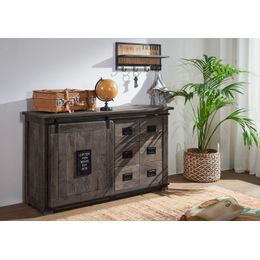 Sideboard Mango 140x45x85 grau lackiert RAILWAY #221