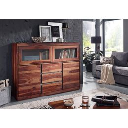 Highboard Sheesham 150x40x115 noble unique lackiert SYDNEY #103