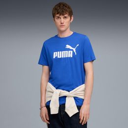 T-Shirt Puma "ESS NO. 1 LOGO TEE (S)", Herren, Gr. L, blau (mountain blau), Jersey, Obermaterial: 100% Baumwolle, unifarben, regular fit normal, Rundhals, Shirts T-Shirt, Regular Fit, sportlicher Stil, Rundhalsausschnitt, aus Baumwolle