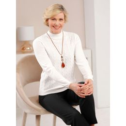 Stehkragenpullover CLASSIC "Pullover", Damen, Gr. 40, beige (ecru), 100% Polyacryl, unifarben, Pullover Stehkragenpullover