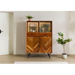Highboard Altholz 110x40x156 natur lackiert AVIGNON #120