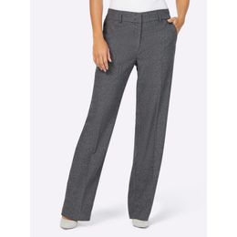 CR&Eacute;ATION L Webhose CREATION L, Damen, Gr. 40, Normalgr&ouml;&szlig;en, grau (anthrazit, meliert), 72% Polyester, 27% Viskose, 1% Elasthan, meliert, lang, Hosen