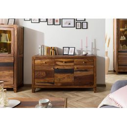 Sideboard Sheesham 140x45x80 dunkelbraun lackiert ANCONA #222