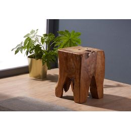 Hocker Teak Wurzel 30x30x40 natur lackiert UNIKA #155