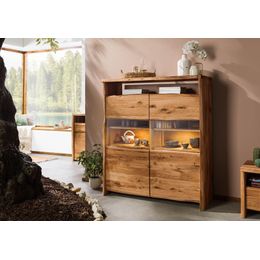 Highboard Wildeiche 131x45x147 natur ge&ouml;lt PURE OAK #105