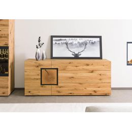 Sideboard Wildeiche 160x43,5x80 natur ge&ouml;lt/lackiert KITZB&Uuml;HEL #128