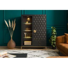 Highboard Mango 120x40x165 grau ge&ouml;lt DIAMOND #117