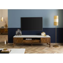 TV-Board Mango 180x45x50 braun ge&ouml;lt / echter Marmor LOS ANGELES #03