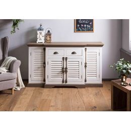 Sideboard Mango 160x45x90 wei&szlig; lackiert TOULOUSE #108