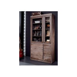 Vitrine Sheesham 102x40x205 smoked oak lackiert SYDNEY #201