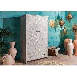 Kleiderschrank Mango 108x64x180 wei&szlig; ge&ouml;lt KASHMIR #106
