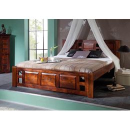 Bett Akazie 140x200x90 nougat lackiert OXFORD #251