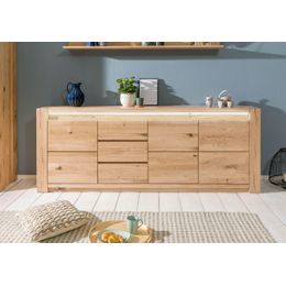 Sideboard Wildeiche 223x40x85 beige ge&ouml;lt KENT #231