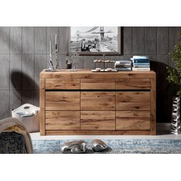 Sideboard Wildeiche / Zerreiche 150x43x80 natur ge&ouml;lt MONTREUX #151