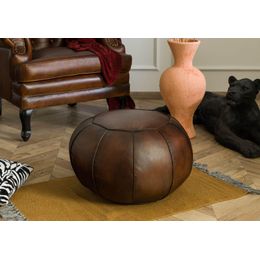 Pouf Hocker Echtleder 58x58x38 braun CHESTERFIELD #19