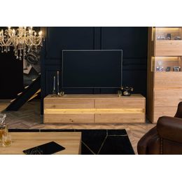 TV-Board Wildeiche inkl. LED 184x43,5x47,5 natur ge&ouml;lt CARDIFF #141