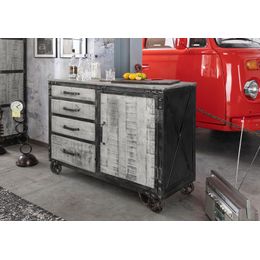 Sideboard Mango 120x46x92 grau lackiert HEAVY INDUSTRY #125