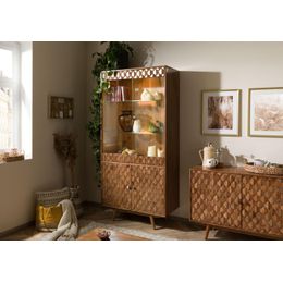 Vitrine Akazie 90x42x190 Akazie natur lackiert MOSAYK #114