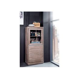Vitrine Sheesham 63x40x147 smoked oak lackiert SYDNEY #205