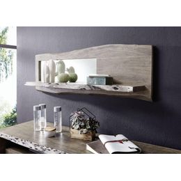 Wandregal Akazie 121x22x38 grau lackiert PURE ACACIA #905