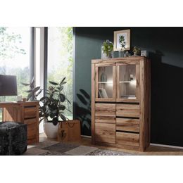 Highboard Wild-/Zerreiche 95x42x150 Tabacco brown ge&ouml;lt MONTREUX #323
