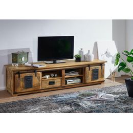 TV-Board Mango 200x55x50 natur lackiert RAILWAY #151
