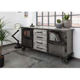 Sideboard Mango 153x40x80 grau lackiert HEAVY INDUSTRY #153