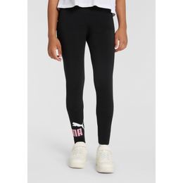 Puma M&auml;dchen Leggings "ESS 2 COLOR NO.1 LOGO LEGGINGS G"Puma schwarz, poised pink, Gr. 176, bedruckt, Jersey, Obermaterial: 95% Baumwolle, 5%