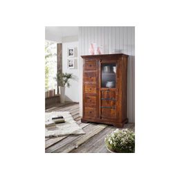 Vitrine Akazie 95x45x147 nougat lackiert OXFORD #417